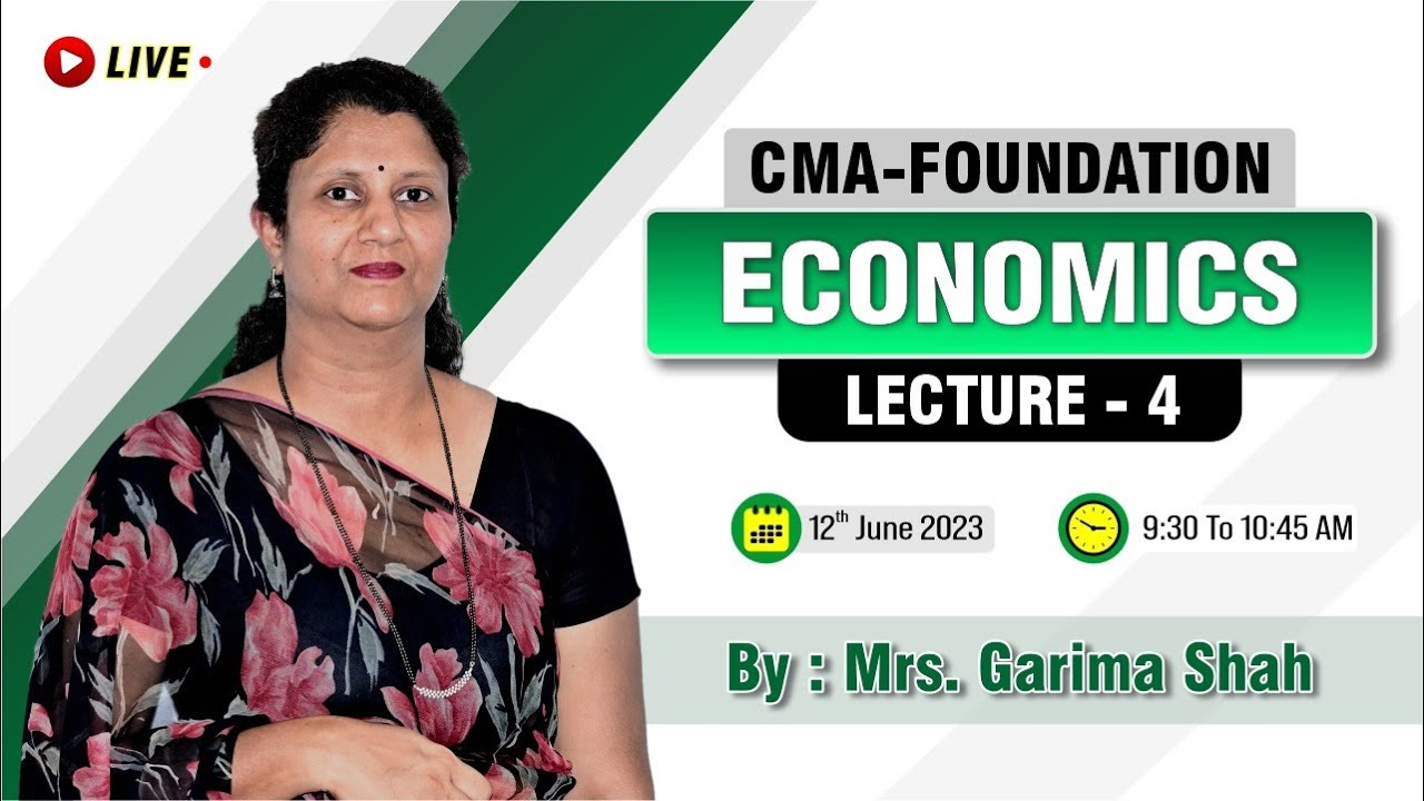ECONOMICS - DEMO LECTURE - 4 | CMA-FOUNDATION DEC 23 | By - Mrs. Garima ...