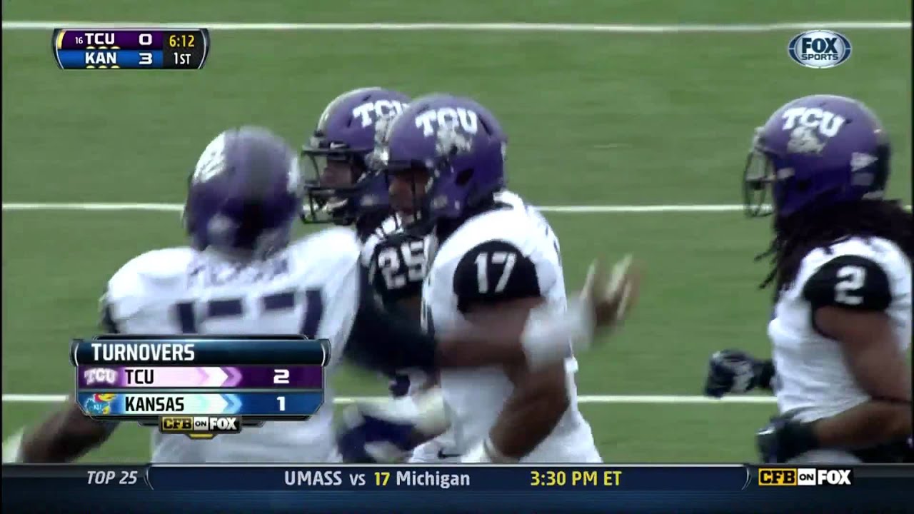 Sam Carter Interception Nice Catch TCU Horned Frogs vs Kansas 2012 ...