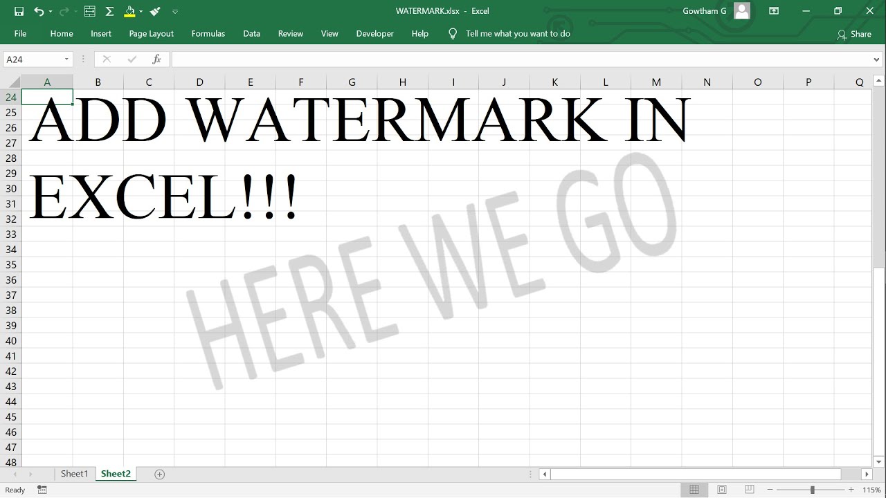 EASIEST WAY TO ADD WATERMARK IN EXCEL 2016 YouTube easiest-way-to-add-watermark-in-excel-2016-youtube