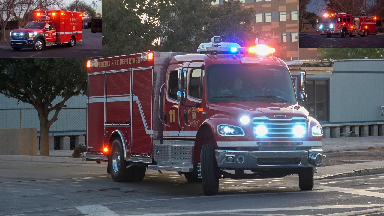 *NEW* Ladder Tender 11, *NEW* Rescue 11, & Engine 11 Responding [PHXFD ...