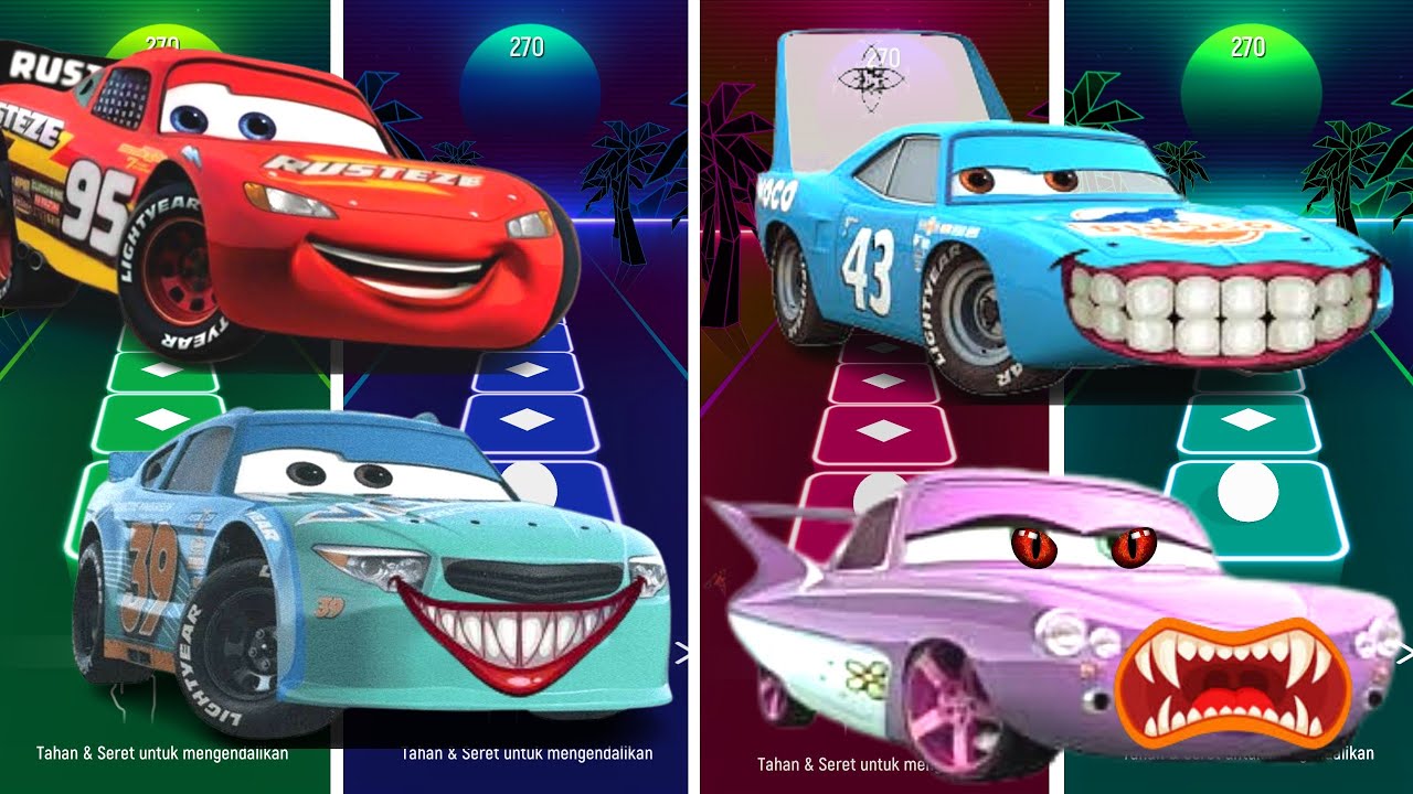 🏎️ Tow Mater vs Dinoco King vs Lightning Mcqueen vs Cursed Miss Fritter ...