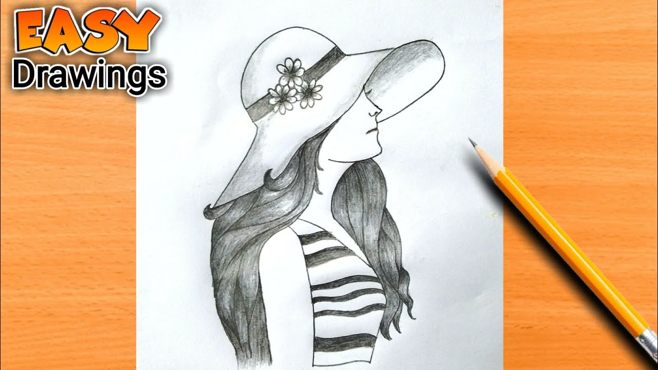 Step-by-Step Guide: Drawing a Beautiful Girl Wearing a Cap | girl ...