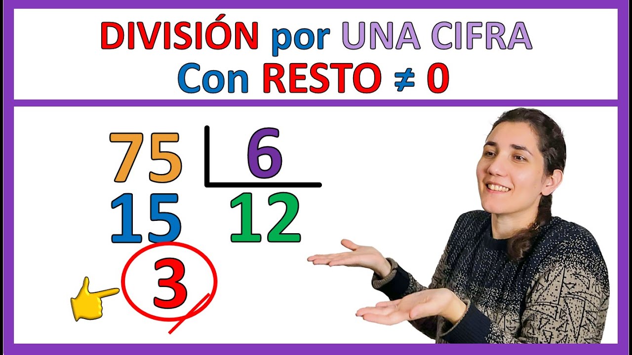 📌 DIVISIÓN por 1 CIFRA con RESTO distinto de CERO | Aprendiendo ...