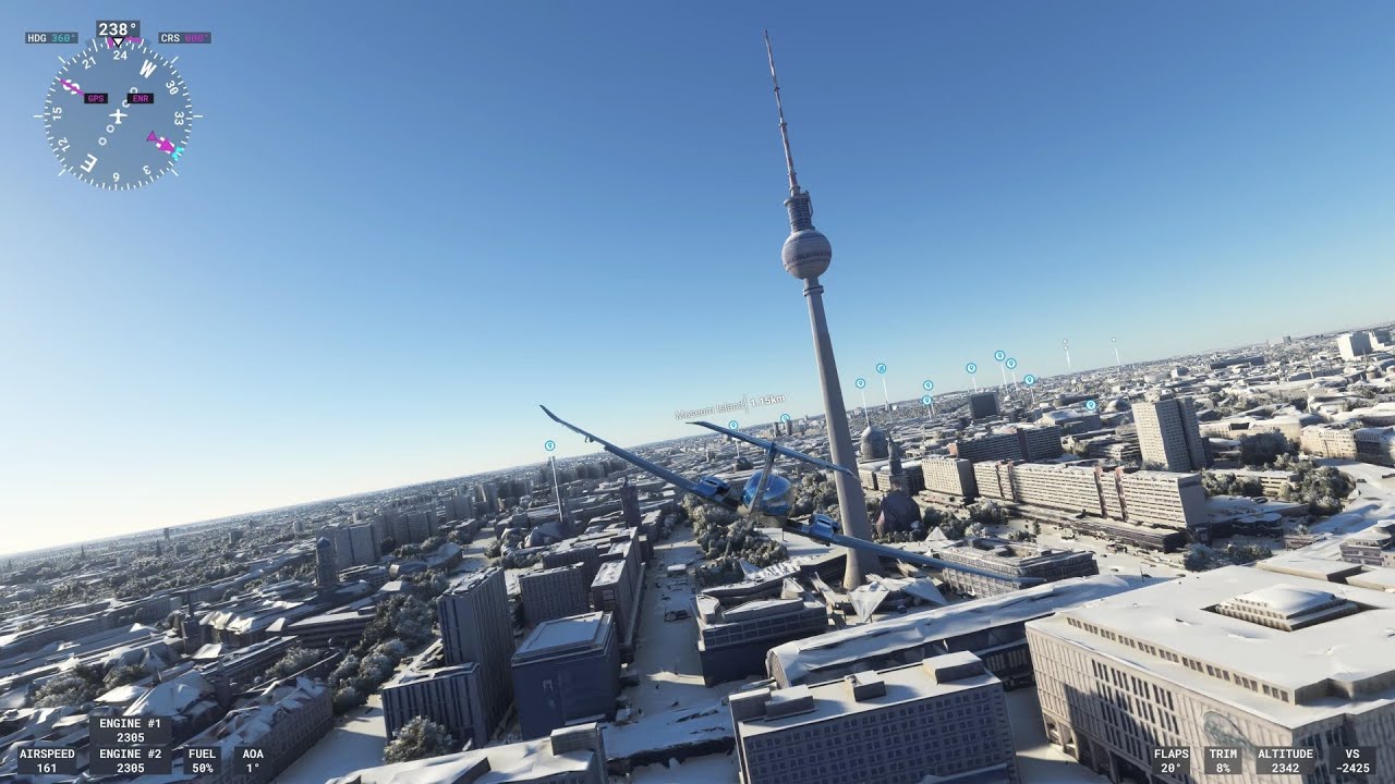 Flight Simulator 2020 - Berlin im Tiefschnee Rundflug - YouTube