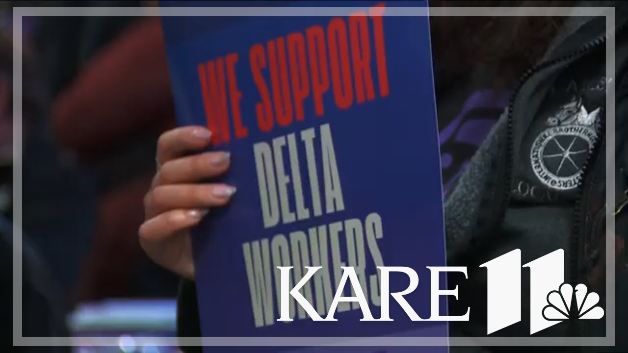 Delta workers rally for union - YouTube