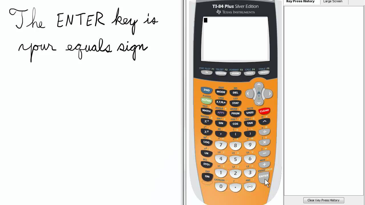 ENTER Is Equals Sign TI 84 Calculator Introduction YouTube