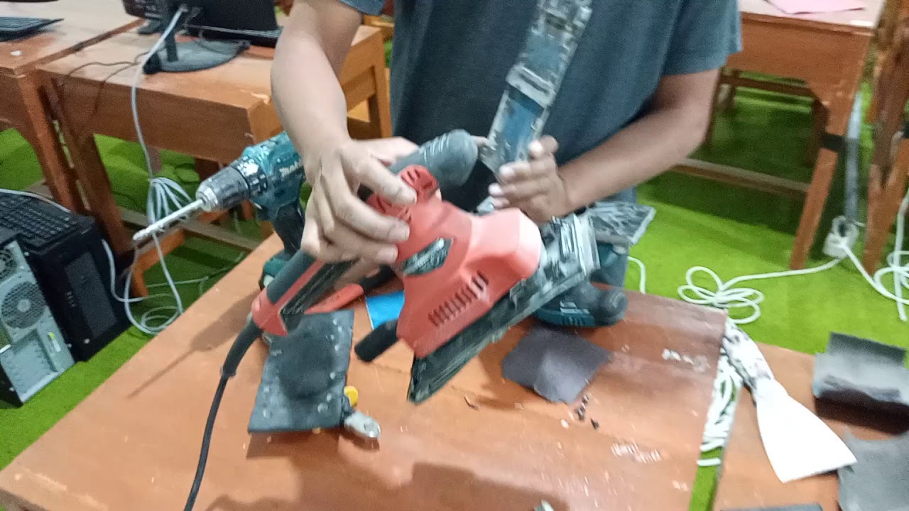 cara melepas cat pake mesin amplas, sekali jalan 2 pekerjaan - YouTube