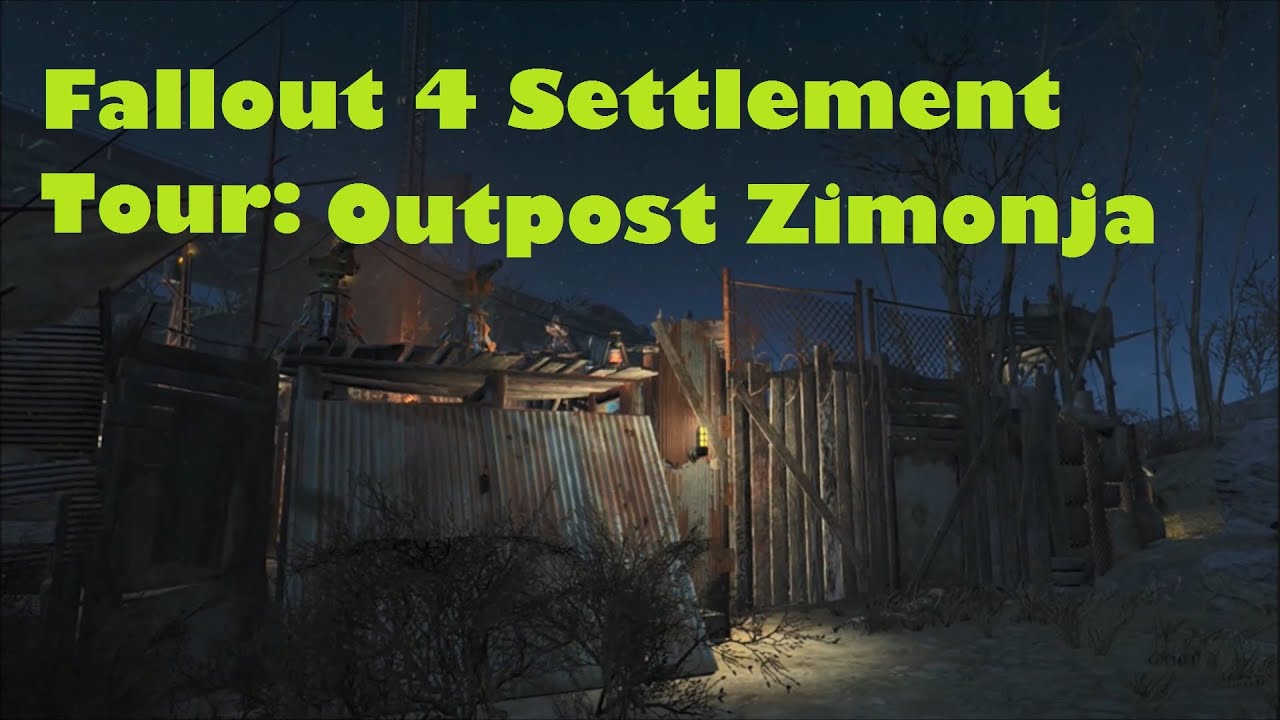 Fallout 4 Settlement Tour #1: Outpost Zimonja [Realistic Build] - YouTube