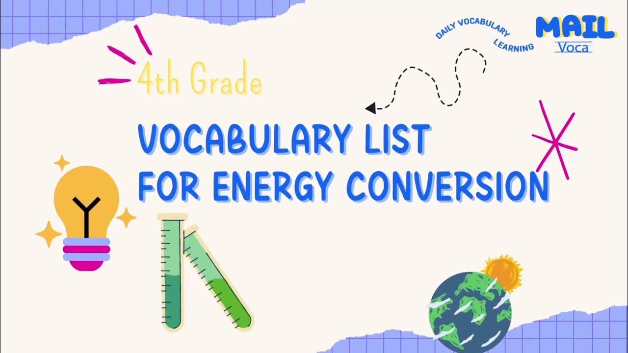 Energy Conversion Vocabulary for 4th Graders | Science Made Easy ...