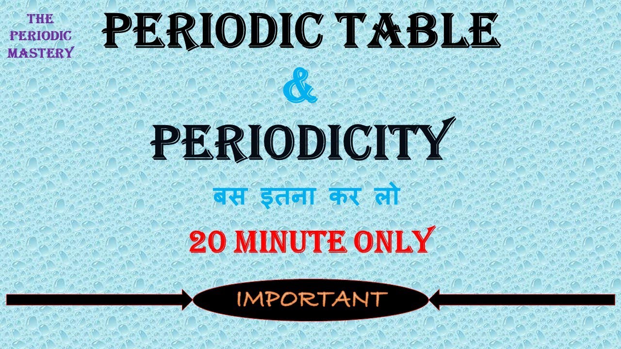 Periodic Table in 20 Minutes | Master the Periodic Table in One Shot ...
