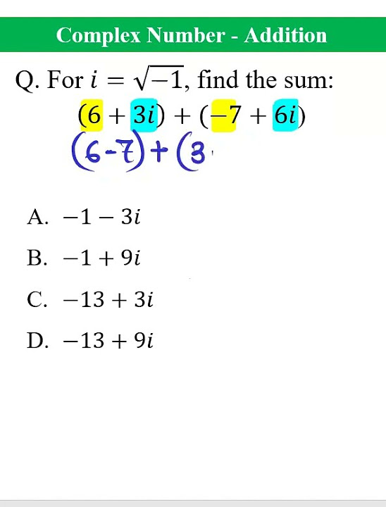 Complex Number - Addition #shorts #maths #algebra #complexnumbers # ...