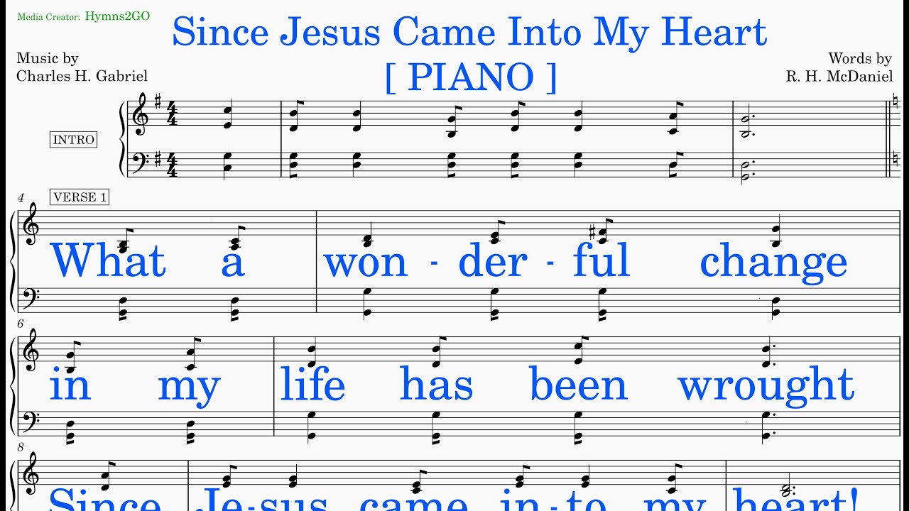 Since Jesus Came Into My Heart (Gabriel - McDaniel) [v2] Piano - YouTube