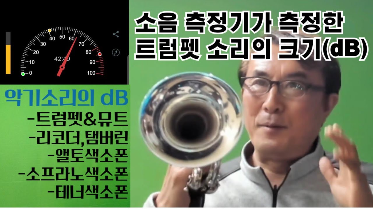트럼펫뮤트 소리 크기는 소음 측정기를 통한 악기의 소리 크기데시벨db 비교 ㅣ트럼펫 리코더 색소폰 소리크기