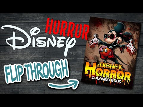 Disney HORROR Colouring Book FLIP THROUGH - YouTube