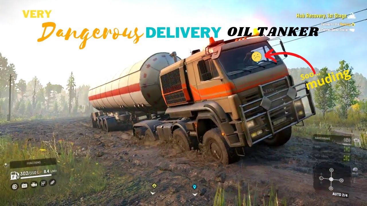 Snow Runner Gameplay Walkthrough - Dangerous delivery of oil tanker ...