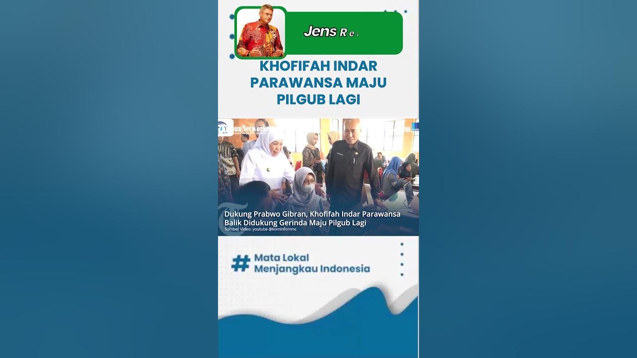 GUBERNUR KHOFIFAH MAJU PILKADA 2024, Didukung Gerindra Nyatakan Dukung Prabowo Gibran - YouTube