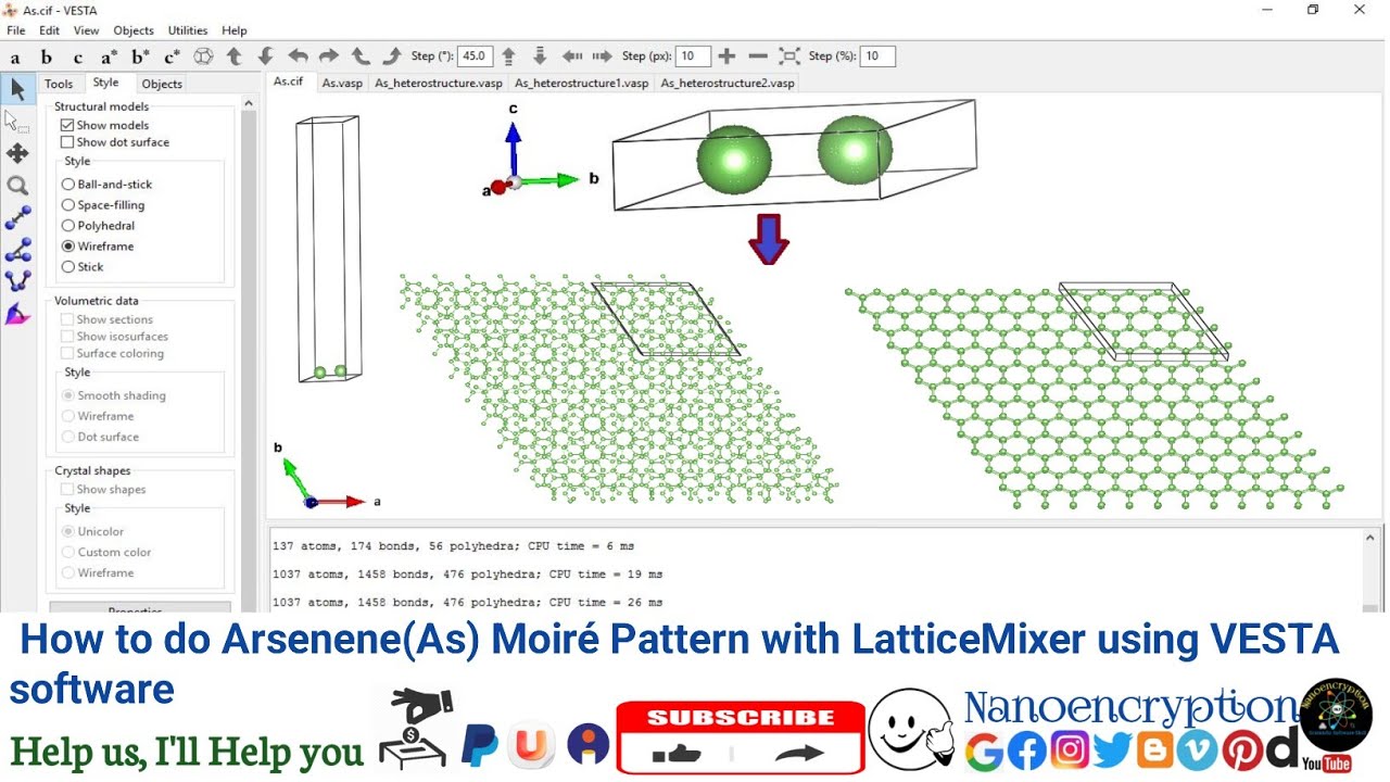 How to do Arsenene (As) Moiré Pattern with LatticeMixer using VESTA ...