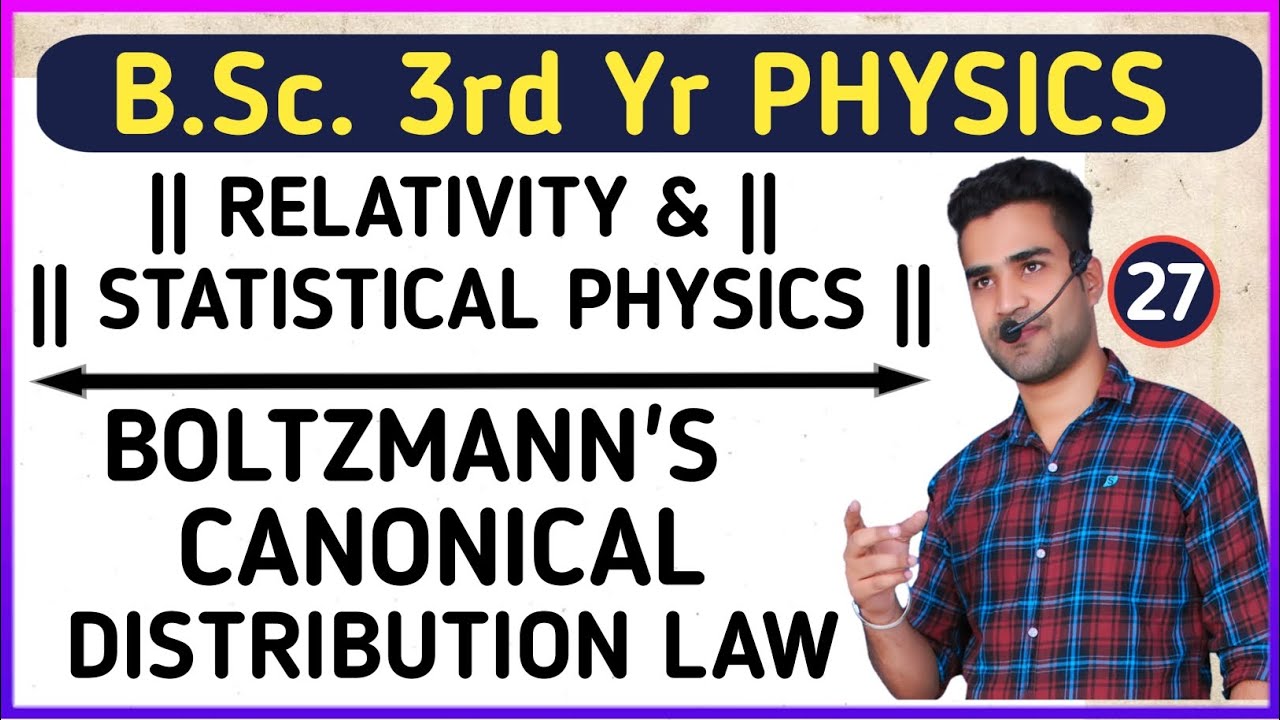 |L27| Boltzmann's Canonical distribution law | Relativity & Statistical ...