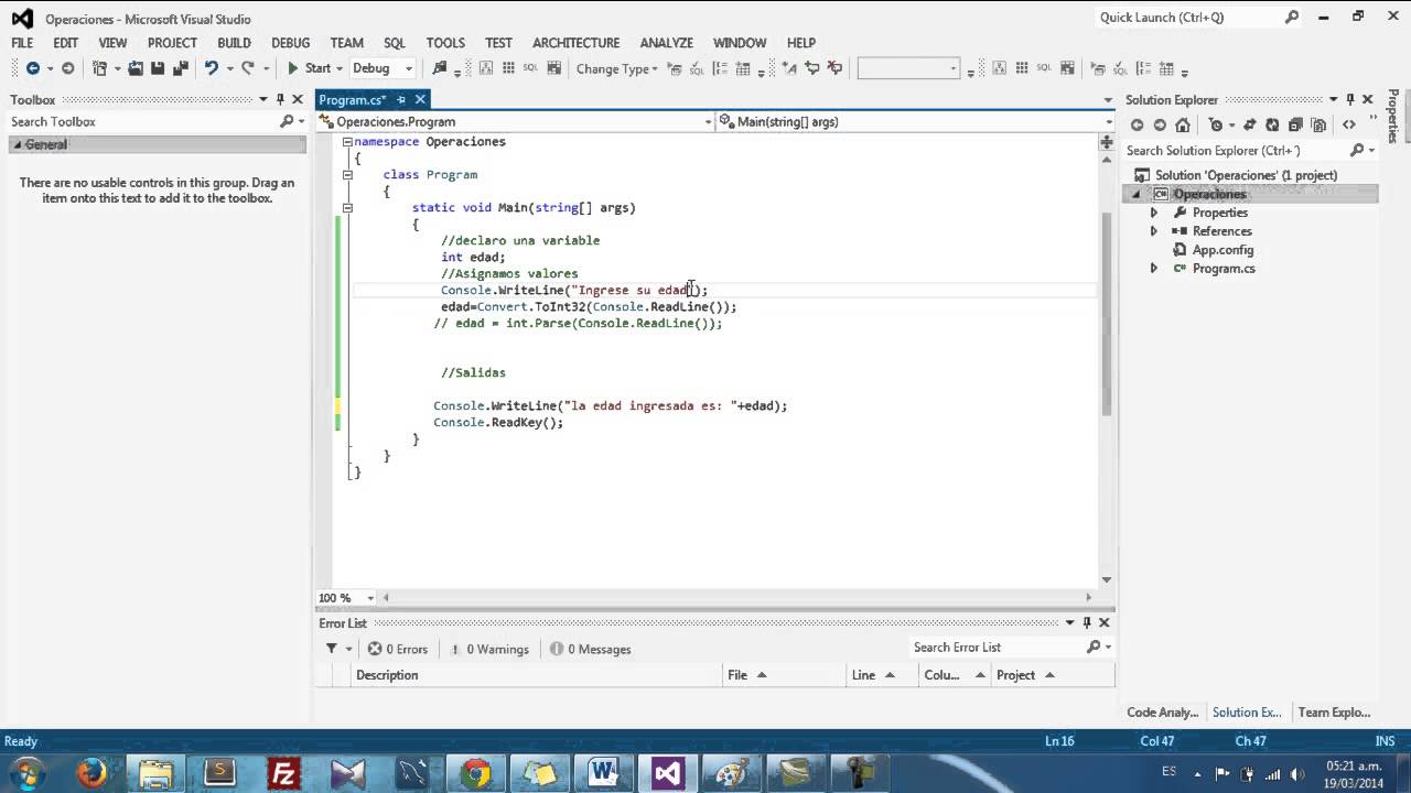 Programacion Estructurada 06 Utilizando Visual Studio 2012 - YouTube