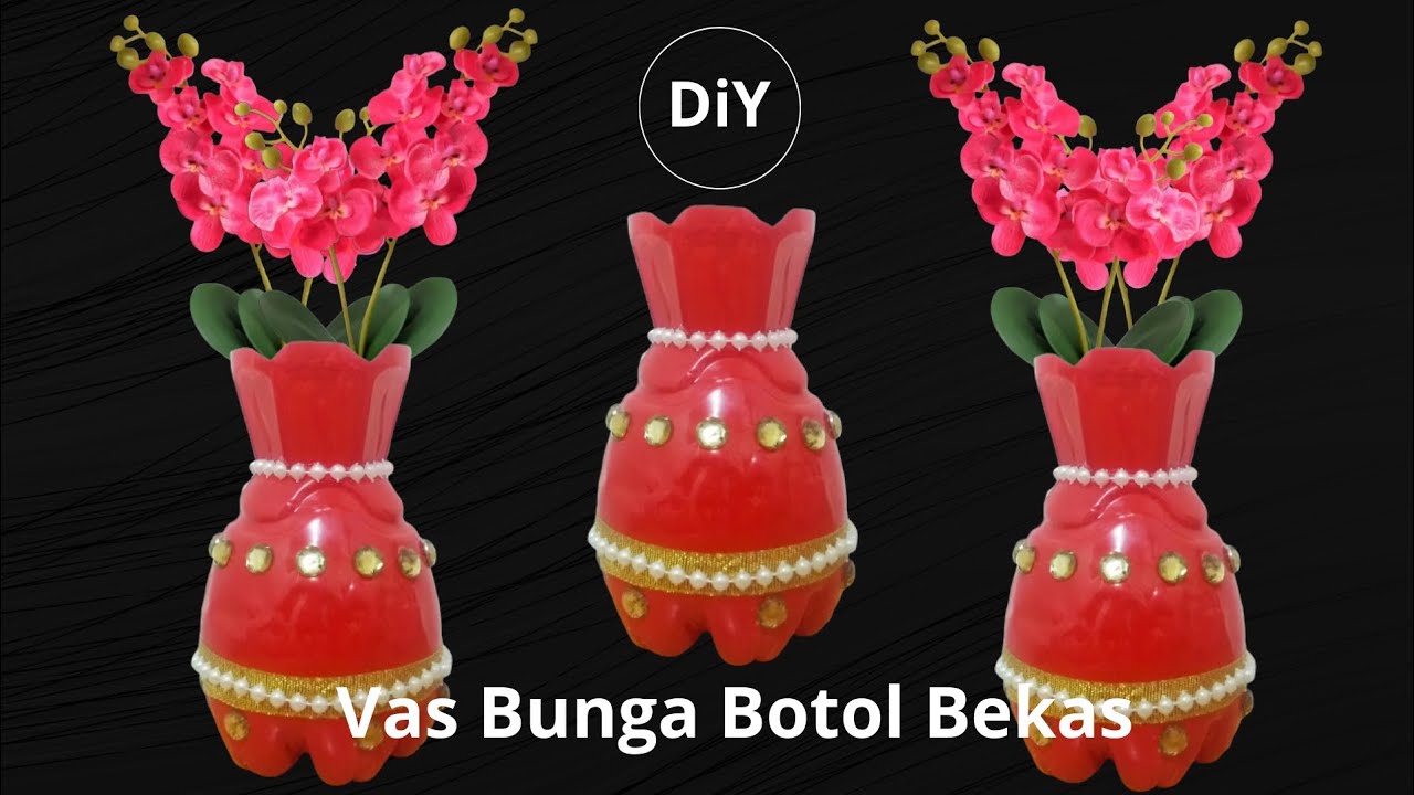 Ide Kreatif Kerajinan Dari Botol Plastik Bekas Aqua | Cara Membuat Vas ...
