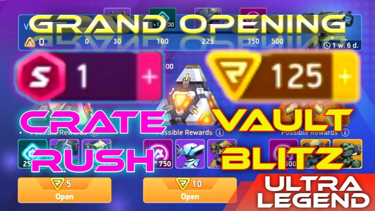 125 keys vault blitz + 4th spin crate rush | Grand opening | 😱😱😱 | Mech ...