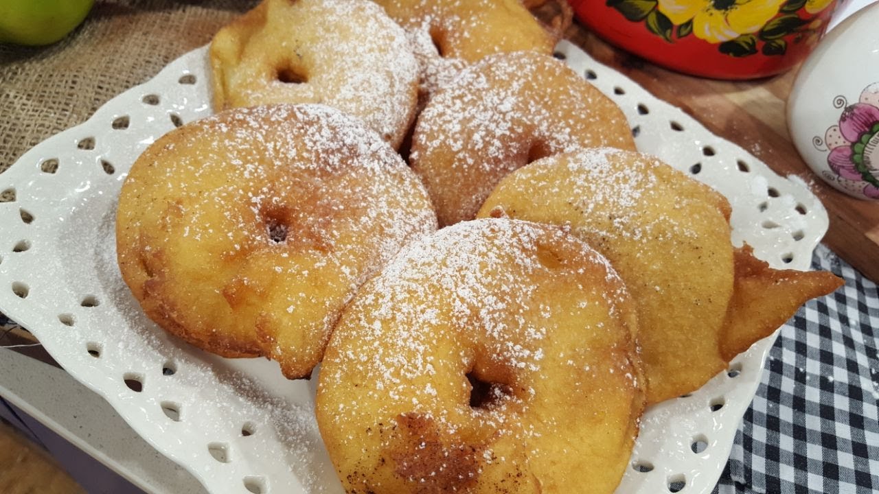 Donas fritas de manzana - YouTube