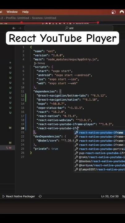 Create React Native Video Player #coding #shorts - YouTube