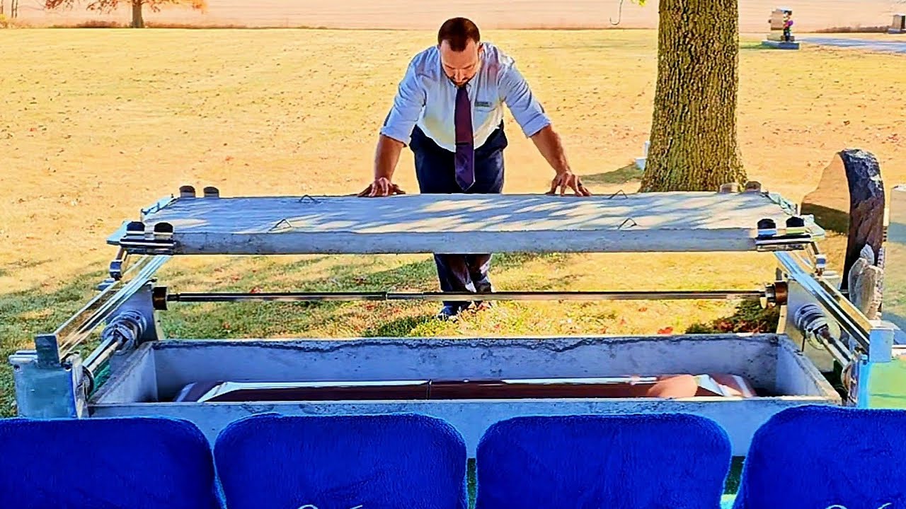 The Grave Liner Interment Process - YouTube