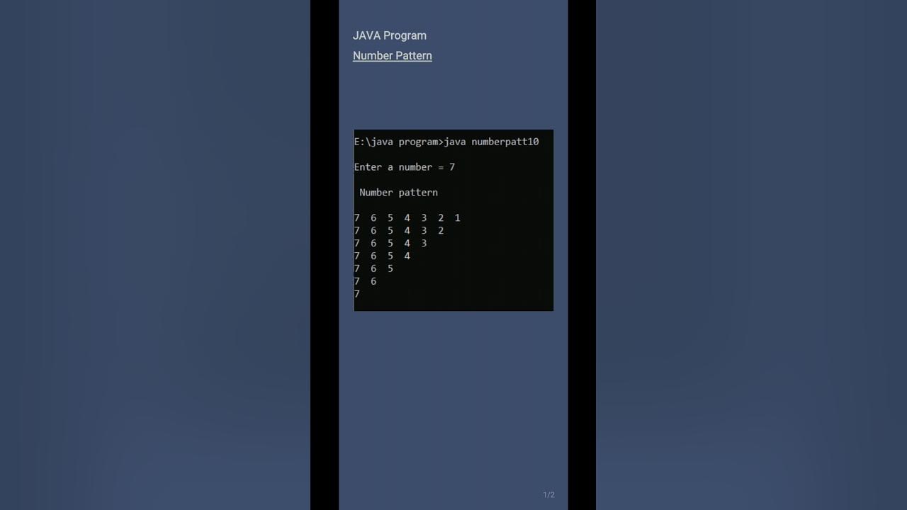 Number Pattern In Java Part 9 Shorts Javapattern Codingshortvideo Javatutorialforbeginners