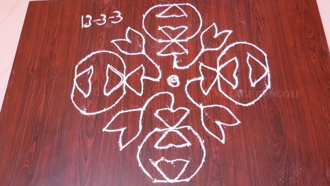 13-3-3 Pot Dots Rangoli simple Rangoli For learn good Rangoli | Village ...