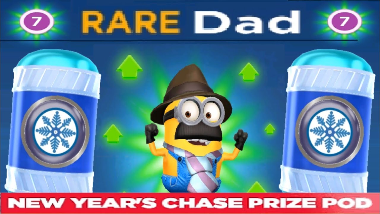 Minion Rush Costume Dad Level Up 7 New Years Chase Prize Pod Gameplay
