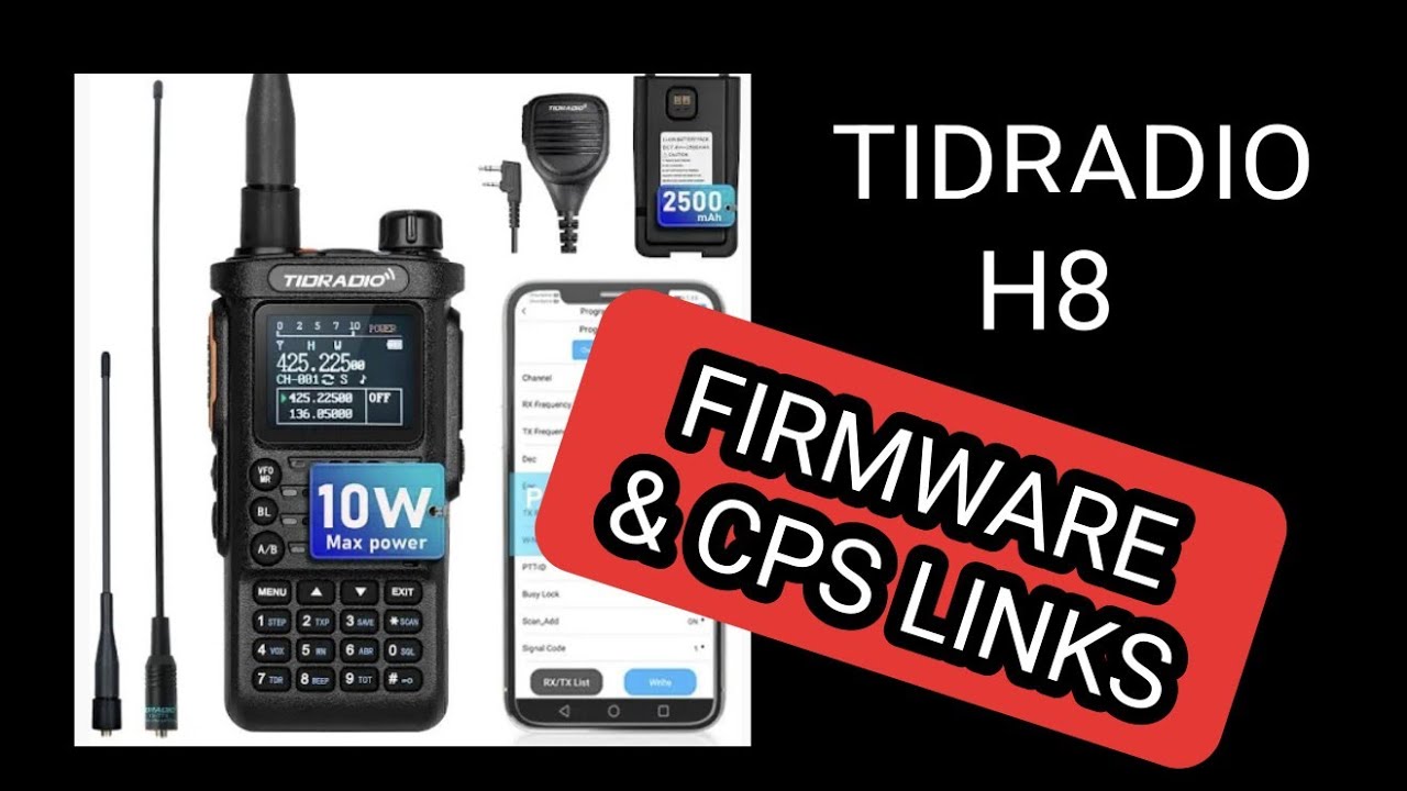 TIDRADIO H8 , SOFTWARE FIRMWARE LINKS , GMRS , HAM / HAM UNLOCK - YouTube