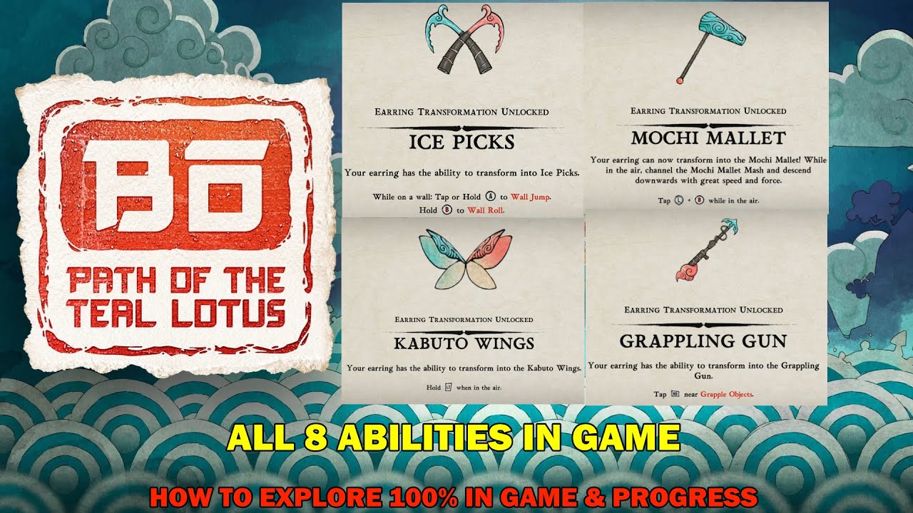 Bo Path of the Teal lotus walkthrough - All 8 abilities to discover everything in game - YouTube