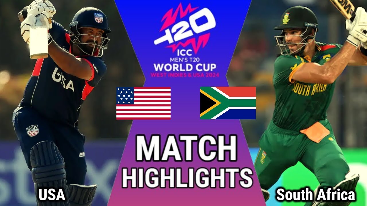 united states vs south africa super 8 t20 wc 2024 full highlights, usa ...