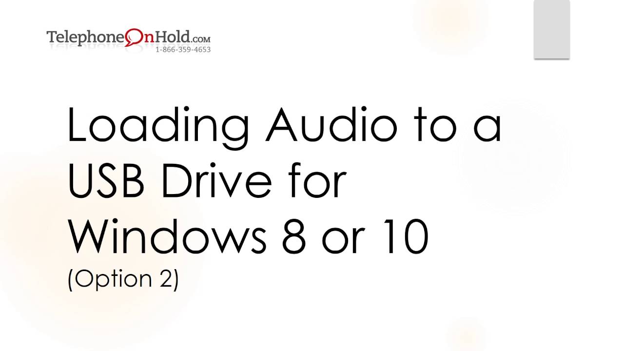 Loading Audio to USB Drive Windows 8 or 10 - YouTube