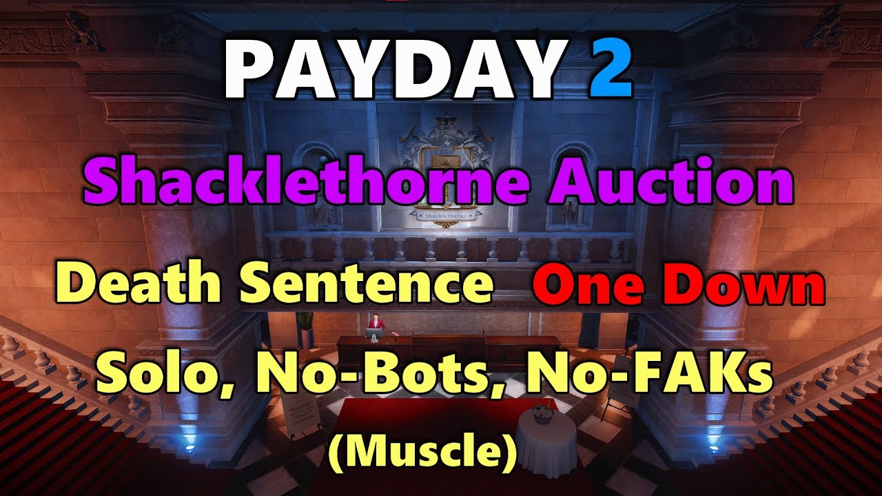 PAYDAY 2 - Shacklethorne Auction - DSOD (loud) - Solo No(Bots, Downs ...
