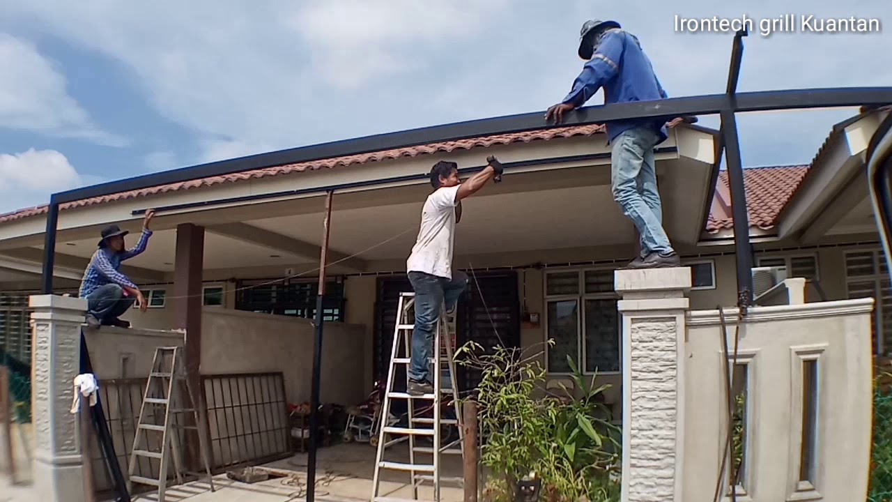 Installation of awning metal deck "L" shape design (timelapse video ...