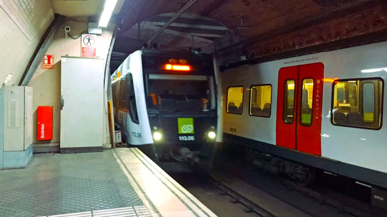 🚊 CRUCE de FGC 113 con 112 en SANT GERVASI (Barcelona) - YouTube