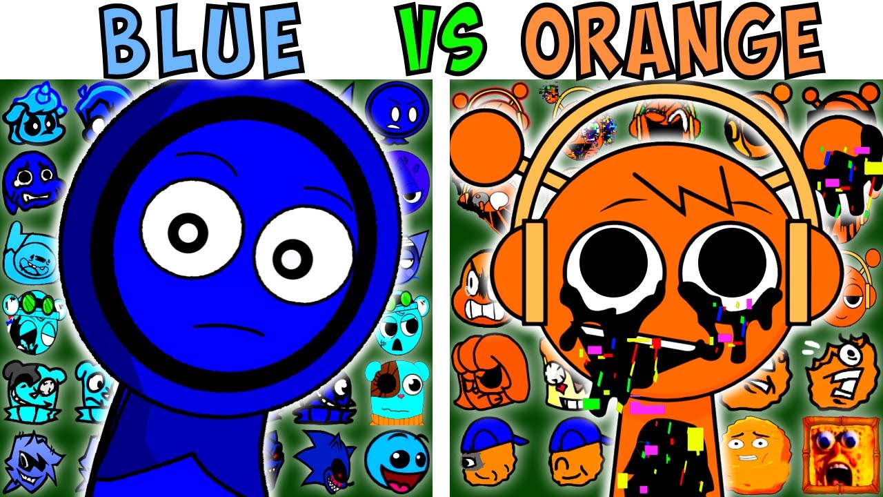 ALL BLUE VS ORANGE TEST | FNF Character Test | Gameplay VS Playground ...