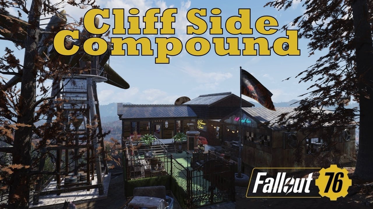 Fallout 76 Camp Builds: Cliff Side Compound - YouTube