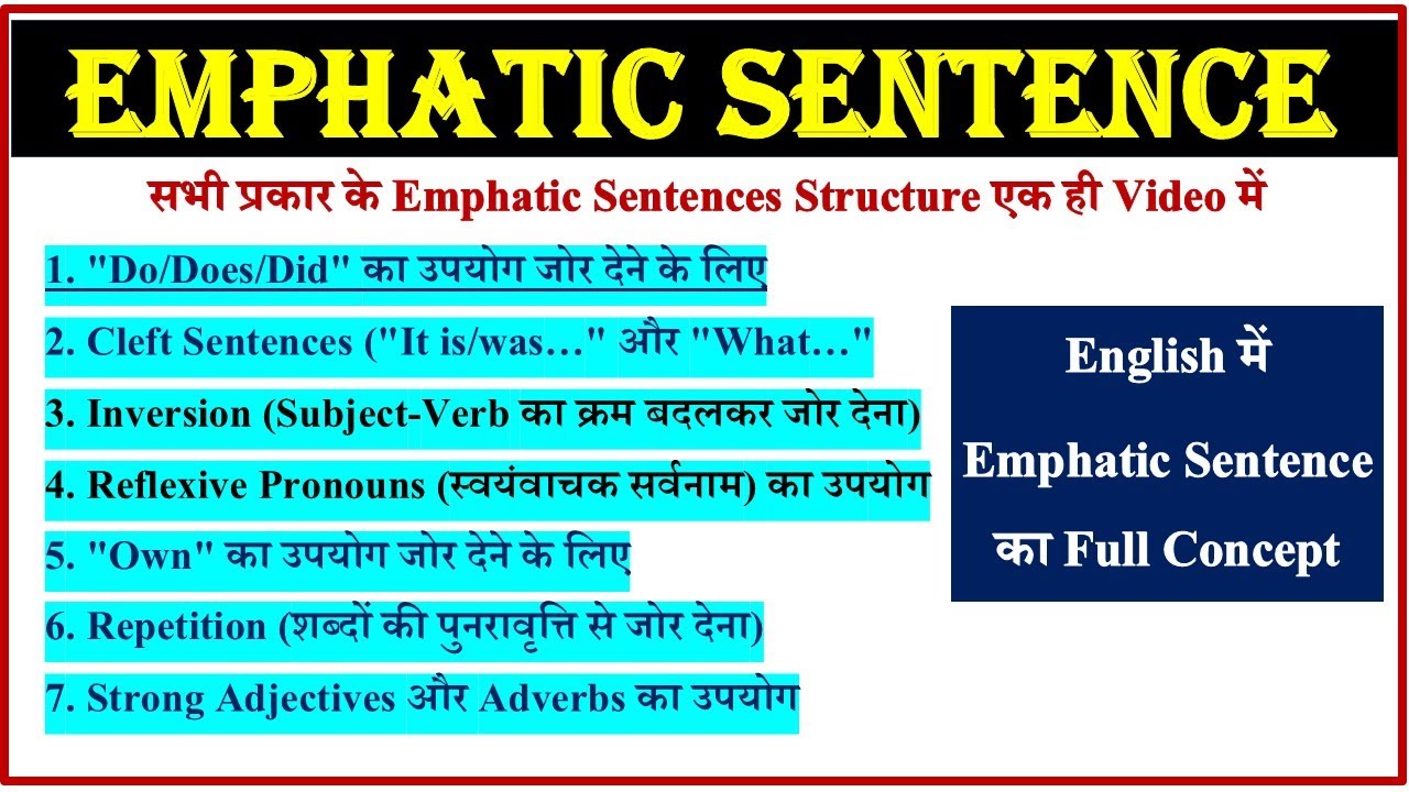 Emphatic Sentence | Emphatic Sentences in English Grammar with Examples ...