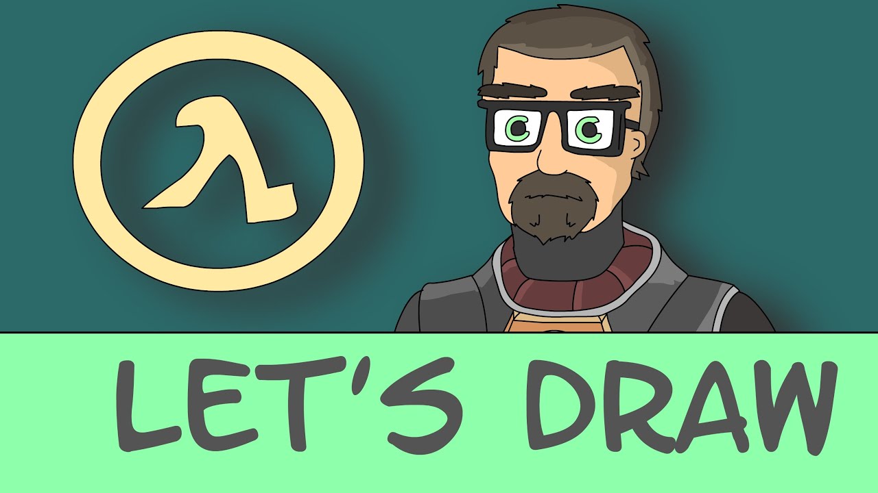 Let's Draw Half Life: Gordon Freeman | Dungeoneer Cartoons - YouTube