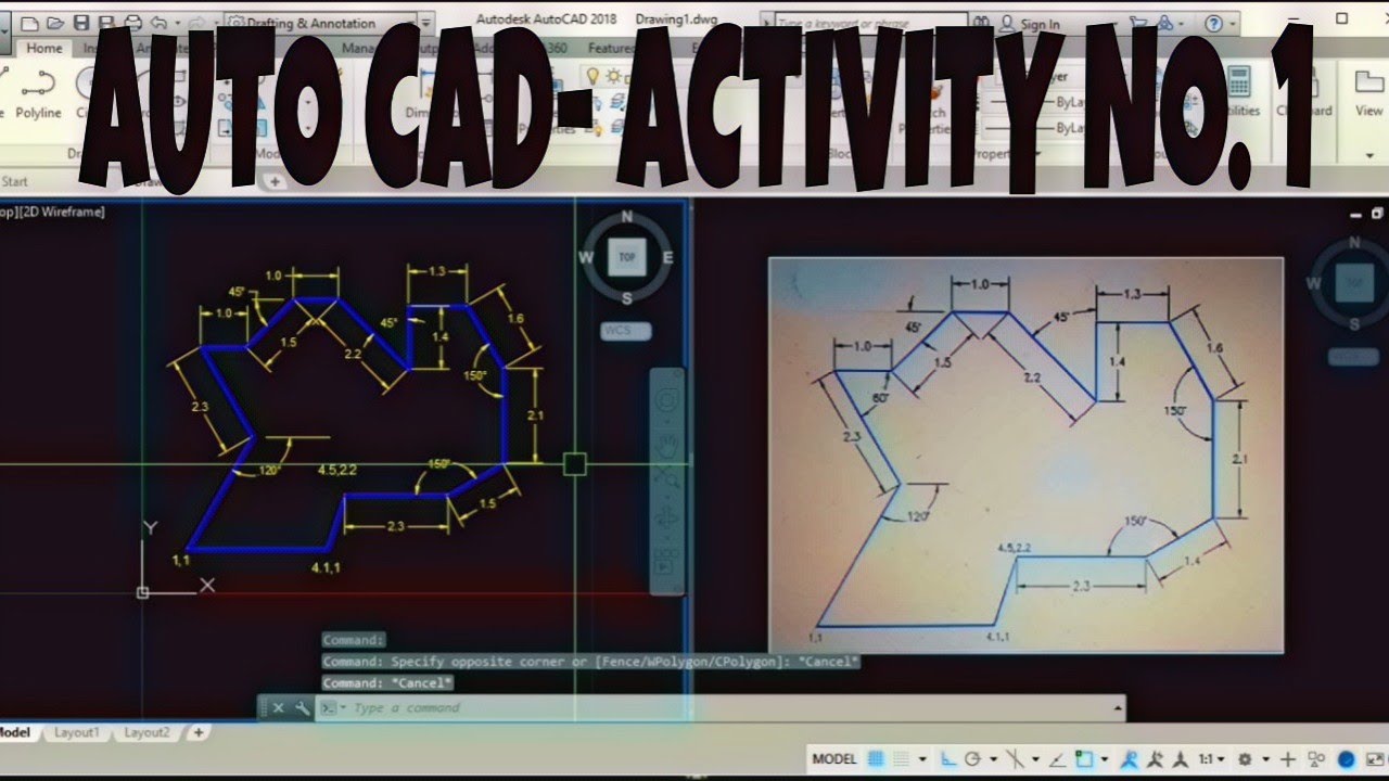 AUTO CAD- ACTIVITY NO. 1 - YouTube