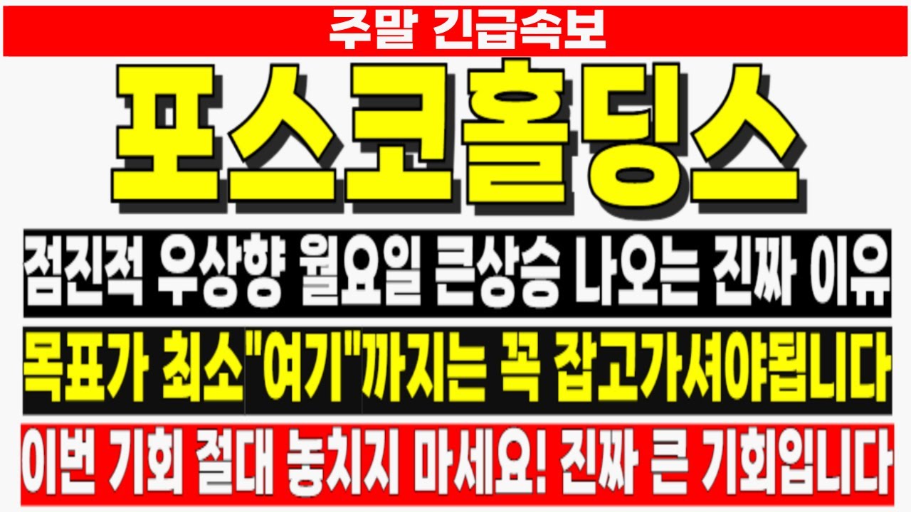 포스코홀딩스 주가전망 점진적 우상향 월요일 큰상승 나오는 진짜 이유 목표가 여기까지 잡고가세요 포스코홀딩스주가 포스코