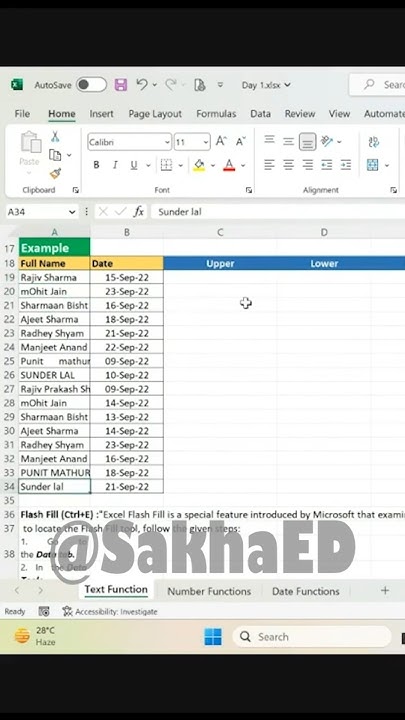How to Use UPPER, LOWER & PROPER function in excel #exceltips #officesoftware #exceltricks - YouTube