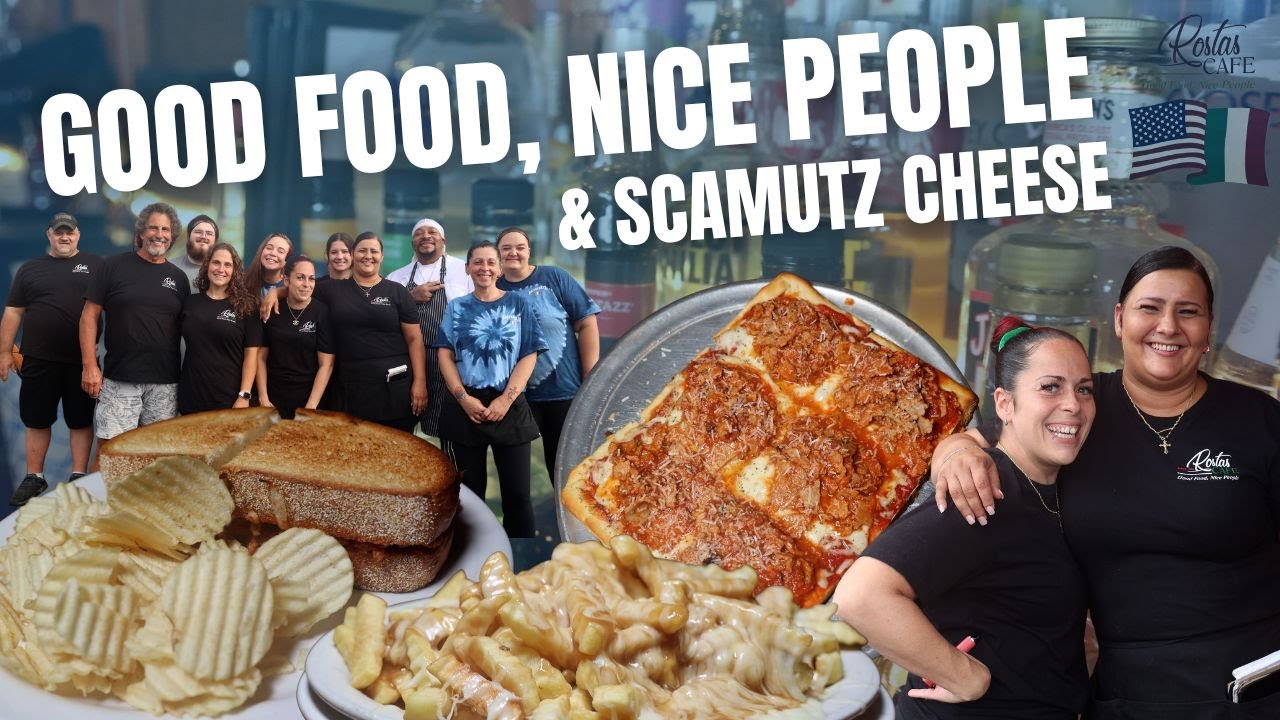 Rostas Cafe Home Of The Scamutz Cheese - YouTube