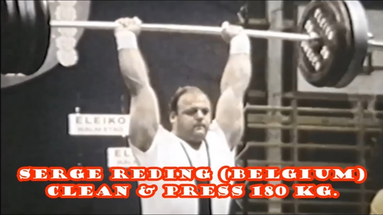 Serge Reding (België) 1970 GEWICHTHEFFEN Clean & Press 180 kg (EASY ...