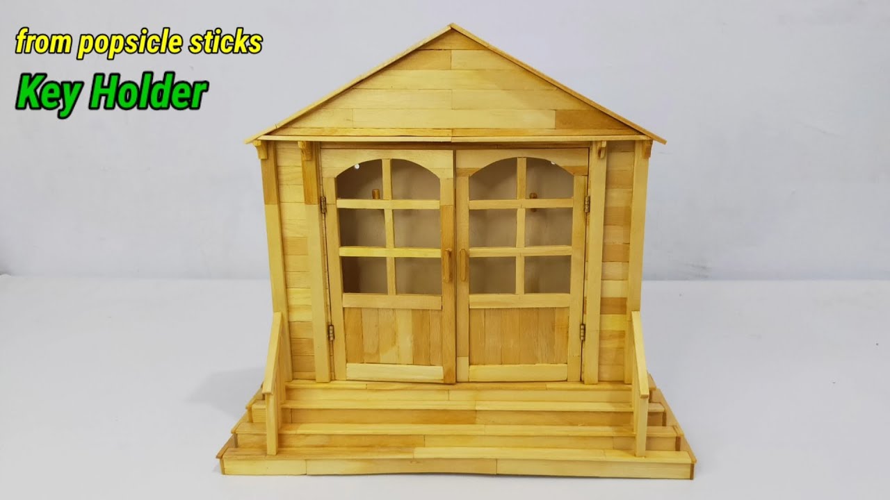 Making key holder from ice cream sticks - YouTube