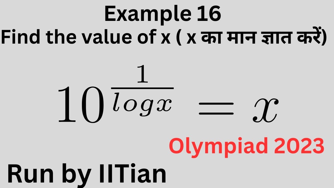 A VERY CONCETUAL EXPONENTIAL LOGRITHMIC EQUATION || OLYMPIAD PRACTICE TUTORIAL 16TH - YouTube