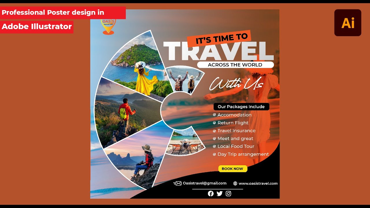 How To Design An Elegant Travel Poster Design in Adobe Illustrator ...